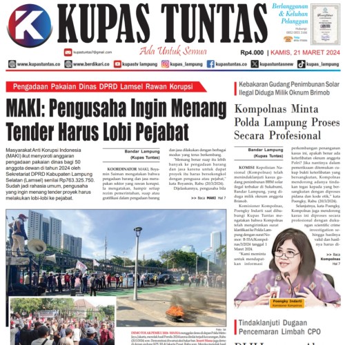 Kupas Tuntas - Surat Kabar Harian Kupas Tuntas Edisi Kamis, 21 Maret 2024