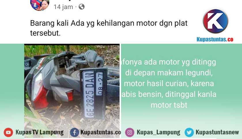 Kupas Tuntas - Ada Motor Beat Tergeletak di Depan Makam Legundi Lamsel, Ini Nomer Mesin dan ...