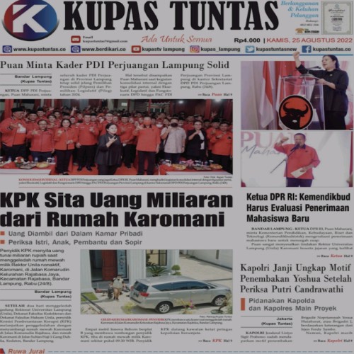 Kupas Tuntas - Surat Kabar Harian Kupas Tuntas Edisi Kamis, 25 Agustus 2022