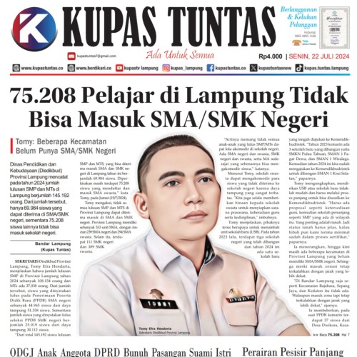 Kupas Tuntas - Surat Kabar Harian Kupas Tuntas Edisi Senin, 22 Juli 2024